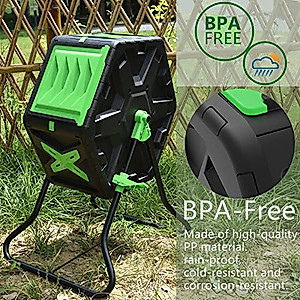SQUEEZE master Light Weight Tumbling Compost Bin-Single Chamber Compost Tumbler 18.5 Gallon/70L