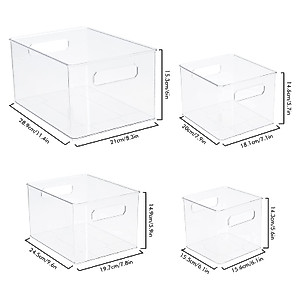elabo Food Storage Containers Fridge Produce Saver- Stackable Food Storage Organizer Bins for Veggie, Berry and Fruits, Multi-Function Containers, Clear Plastic BPA Free