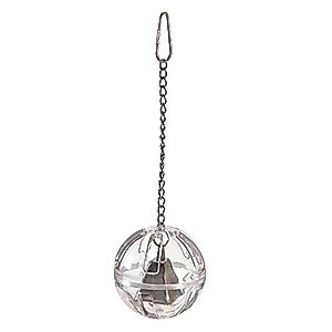 Featherland Paradise | Foraging Ball with Bell Interactive Bird Toy and Treat Dispenser | Creative Foraging Systems | Ideal for Medium to Large Birds