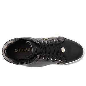 GUESS Women's Faster Sneaker, Black, 8