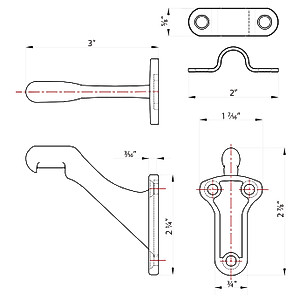 Triumph Hardware,3 Pack,3" Heavy Duty Handrail Bracket Brushed Nickel,stair railing bracket