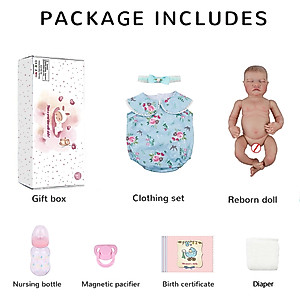 CHAREX Realistic Reborn Baby Dolls - 18 inch Newborn Baby Doll, Full Vinyl Body Therapy Dolls, Anatomically Correct Real Baby Girl Christmas Birthday Gift Set for Kids Age 3 +