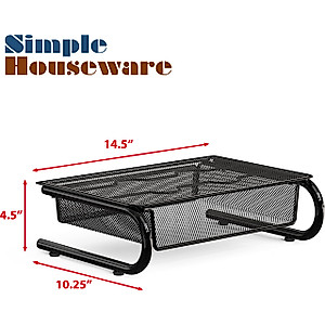 SimpleHouseware Mesh Monitor Riser with Drawer