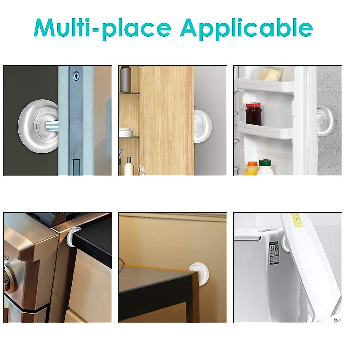 Door Stopper Wall Protector Soft Clear Silicone 2" - Quiet, Shock Absorbent Gel - Adhesive Reusable Bumper Protector, Wall Shield & Silencer for Door Handle - Pack-of-9 (6Pcs One-Side-Stick)