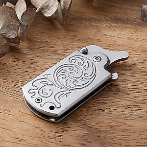 NBFDY Small Pocket Knife, EDC Pocket Knife, D2 Steel Blade and Stainless Steel Handle, Package Opener Box Cutter Knife(KPQ-306L)