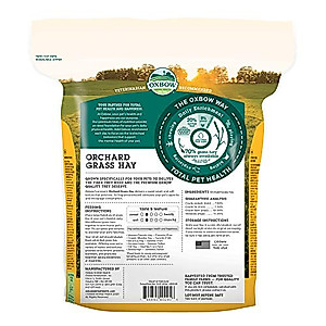 Oxbow Animal Health Orchard Grass Hay - All Natural Grass Hay for Chinchillas, Rabbits, Guinea Pigs, Hamsters & Gerbils - 15 oz.