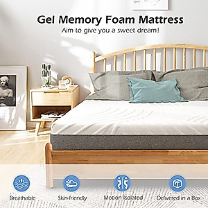 Giantex Memory Foam Mattress, 8 inch Mattress Full with Gel Infused Memory Foam & Bamboo Charcoal Foam for Cool Refreshing Sleep, Medium Firm, Hybrid Bed Mattress in a Box