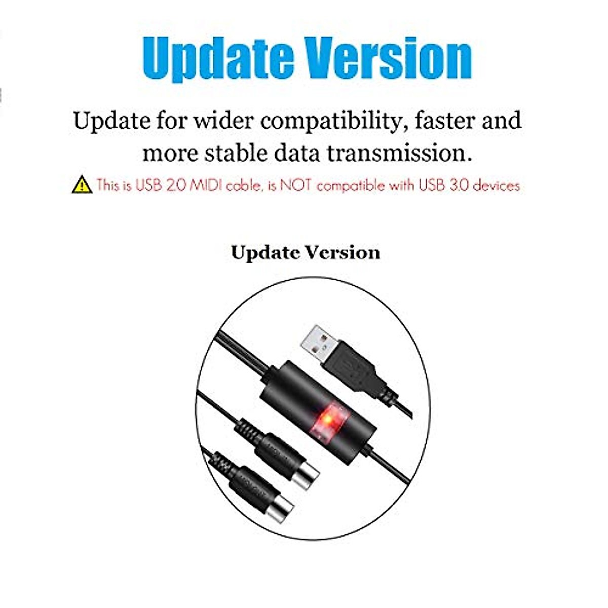 LiDiVi MIDI USB interface MIDI Cable Adapter with Input & Output Connecting, Piano Keyboard/Synthesizer for Editing & Recording Professional MIDI Adapter Cord with Windows/Mac for Studio Black (6.5Ft)