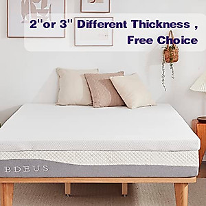 SINWEEK 2 Inch Gel Memory Foam Mattress Topper Twin Size, Ventilated High Density Pad for Back Pain, Bed Topper with Removable Soft Cover, CertiPUR-US Certified