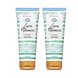 Bath and Body Works Coastal Hudrangeas 2 Pack Ultra Shea Body Cream 8 Oz. (Coastal Hudrangeas)