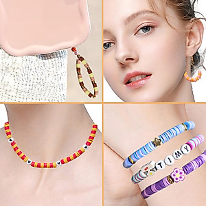 YMSDZHL 6000+PCS Clay Beads Bracelet Making Kit,24 Color DIY Flat Preppy Beads for Friendship Jewelry Making,Polymer Heishi Beads with Charms Gifts for Teen Girls Crafts for 8-12