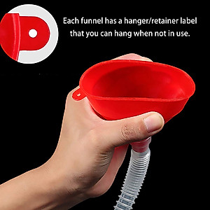Annurssy 2 Pack Multi-purpose Oil Funnels with Long Flex Flexible Tube for Adding Engine Oil, Gasoline, Diesel & Other Liquids