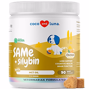 Same and Silybin for Dogs - 90 Soft Chews - S-Adenosyl-L-Methionine, Same for Dogs, Liver Supplements for Dogs, Brain Supplement for Dogs, Dog Liver Support Supplement