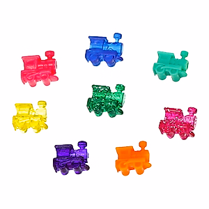 Mexican Train Dominoes - Beautiful Color Dot Double 12 Dominoes Set - Includes Train Markers and Hub by Pressman Multi Color, 5"