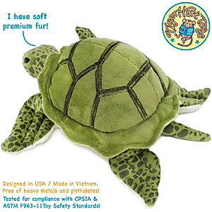 TigerHart Turquoise The Green Sea Turtle - 10 Inch Tortoise Stuffed Animal Plush