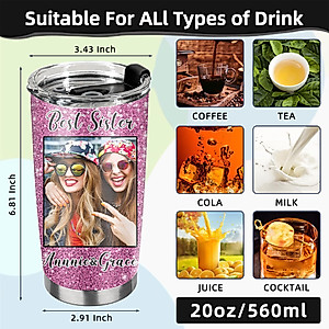 Personalized Picture Tumbler Insulated Coffee Cup Gift for Christmas Birthday to Dad Mom Families Friends,Custom Photo Image & Text Travel Mug, Multi Color
