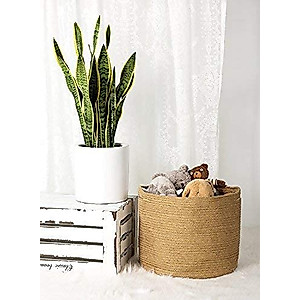 Goodpick Jute Rope Basket with Handles for Toys (Set of 2)