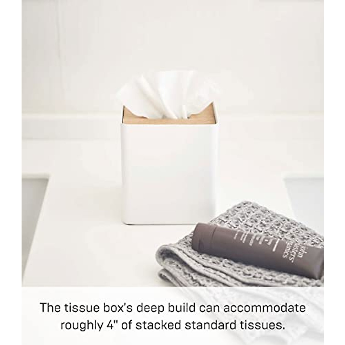 Yamazaki Home Box Cover Steel | Tissue Case, One Size, Ash