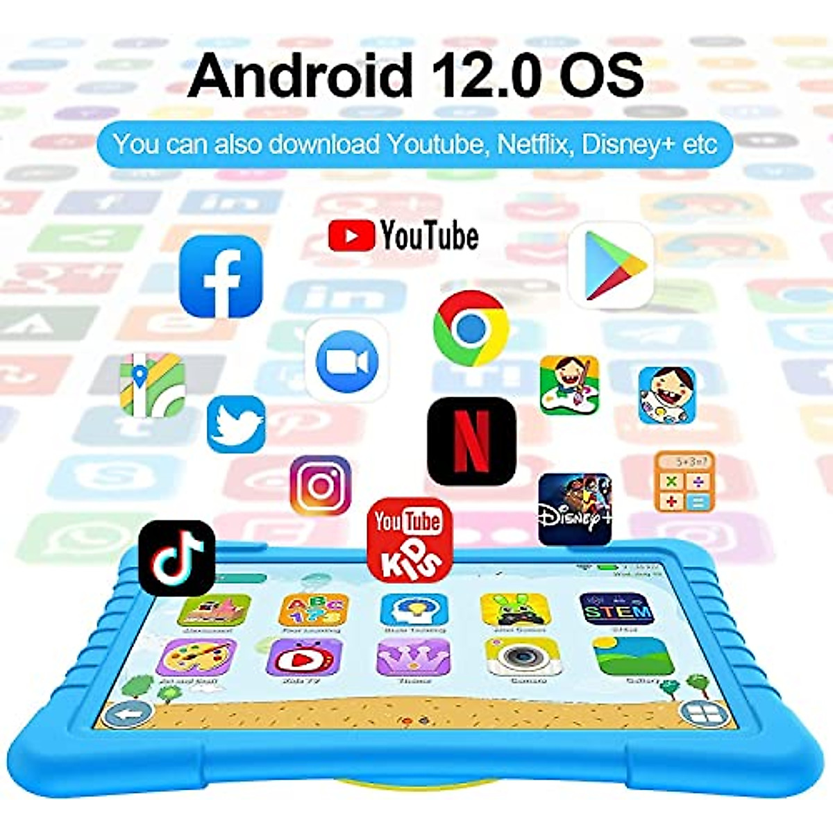 Kids Tablet, 10 inch Tablet for Kids 64GB ROM+512GB Expand Android Tablets, Tablet APP Preinstalled & Parent Control Kids Education with WiFi, 8000mAh batery, Dual Camera, Netflix, YouTube