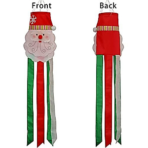THQZLH Santa Windsock Christmas Wind Sock Hanging Santa Claus Holiday Wind Socks for Yard and Garden