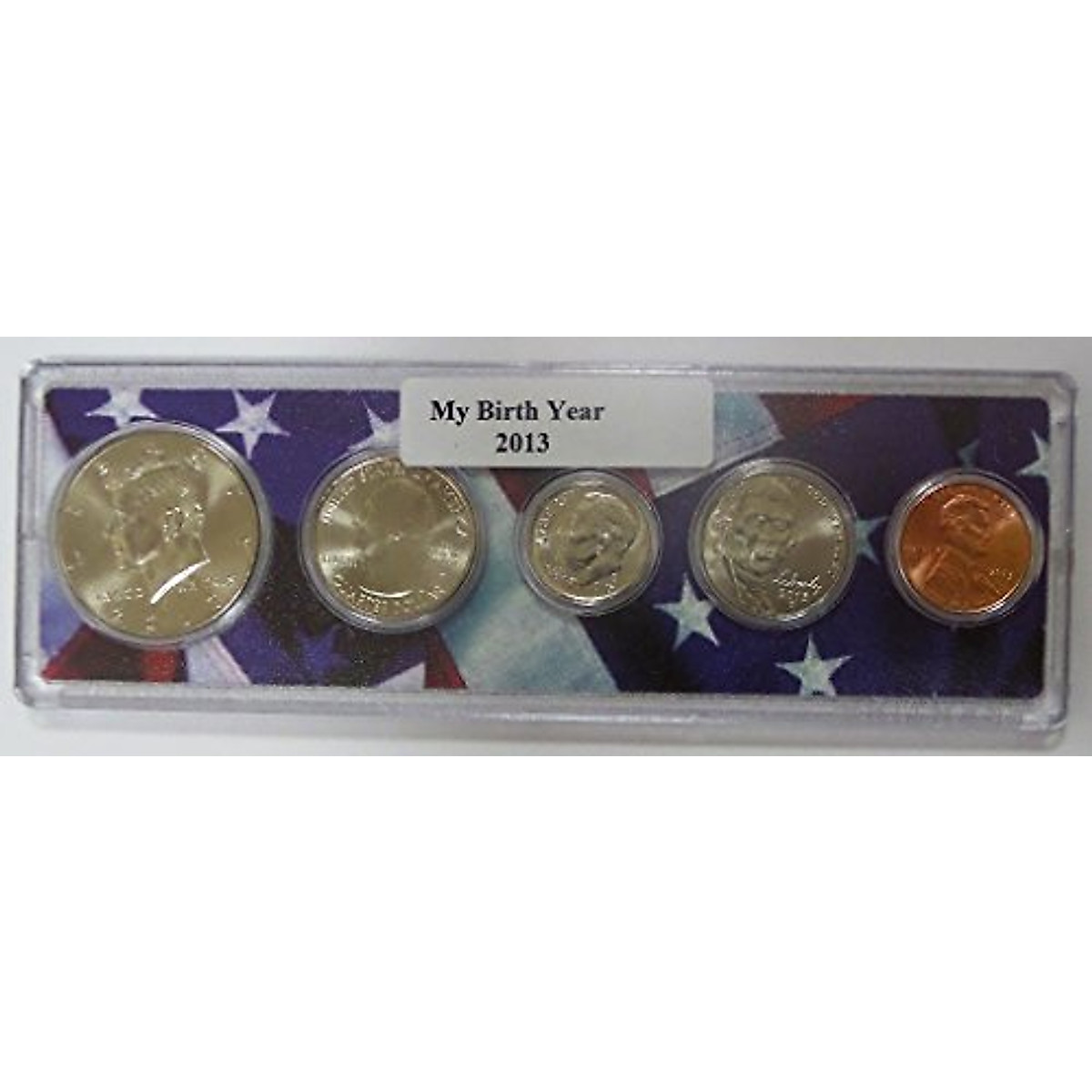 2013-5 Coin Birth Year Set in American Flag Holder Collection Seller Uncirculated