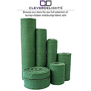 CleverDelights 14" Green Burlap Roll - Finished Edges - 10 Yards - Jute Burlap Fabric