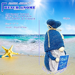AMOH JERCY Ocean Theme Coastal Gnomes Plush with Starfish Beach Theme Sign Summer Gnomes Plushie Ornaments Tomte Elf Fall Thanksgiving Christmas Decorations Gifts Gnomes for Ages 12+