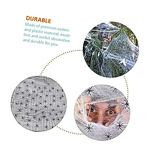 Gadpiparty 4 Sets Party Halloween Novelty for Props Fake Stretchy Cobweb Decorations Decoration with Scary Spiders and Webbing Indoor Web Decor Outdoor Spider