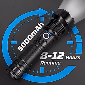 MILAOSHU Rechargeable Flashlights 900,000 High Lumens - 2 Pack, Super Bright 12 Hours Long Life LED Flashlight with 5 Modes, High Powered Flash Light for Home, Outdoor