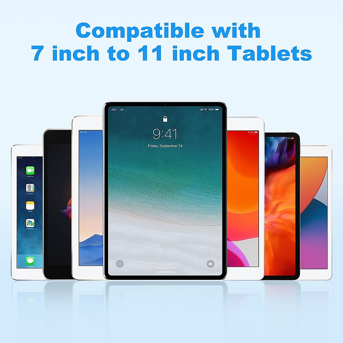 afontoto Anaoer Car Headrest Mount Silicon Holder, Universal Tablet Holder in Back Seats, Car Mount Angle-Adjustable Car Headrest Holder Fits All 7-12.9 inch Tablets/Game Machines