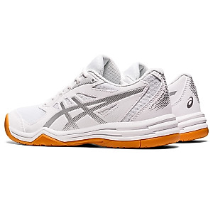 ASICS Women's UPCOURT 5 Volleyball Shoes, 8, WHITE/PURE Silver