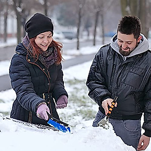 3 Pieces Snow Scraper for Car Detachable Ice Scraper and Brush with Foam Grip Detachable Snow Mover No Scratch for Winter Cars Windshield Trucks SUVs, Green Orange Blue