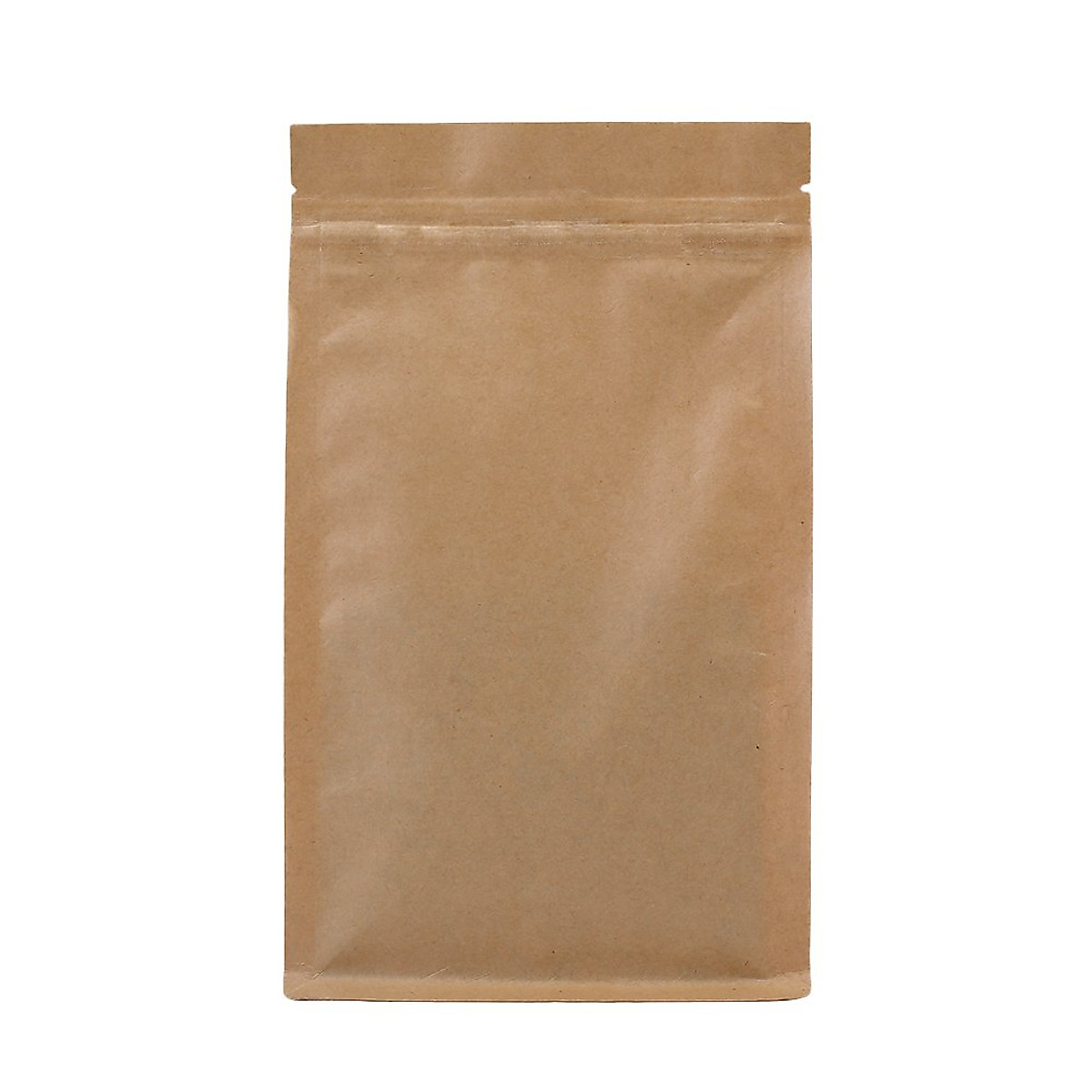 100PCS Brown Kraft Stand-Up Side Gusset Zip Top Lock Bags w/Window 14x24+6cm (5.5x9.4+2.3")