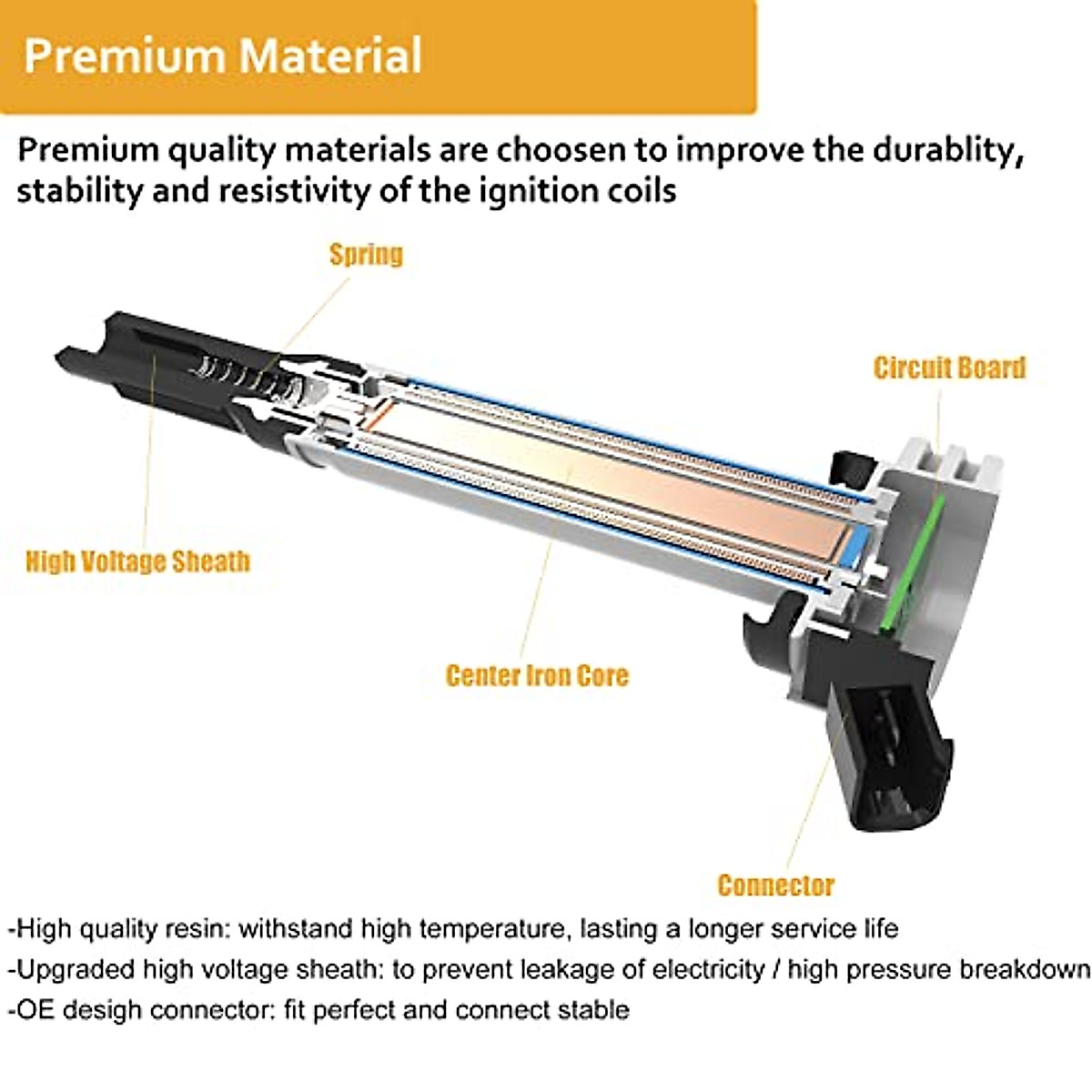 NPAUTO Ignition Coil Pack compatible with V6 3.7 3.5 Acura RL TL TSX Honda Accord Odyssey EX-L Pilot Ridgeline 2009 2010 2011 2012 2013 3.7L 3.5L, Set of 6