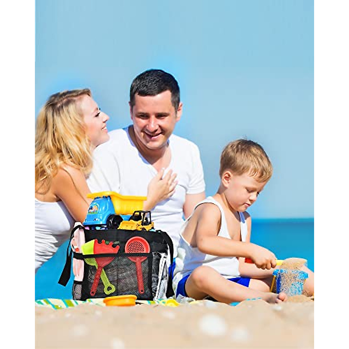 ULG Shower Bag, Mesh Shower Caddy with Waterproof Bag and Slippers Pocket, Large Hanging Portable Shower Tote Beach Bag with S Hook for College, Dorm, Gym, Camp, Beach, Pool