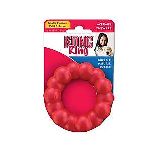 KONG Ring - Natural Rubber Ring Toy for Healthy Chewing Habits - Chew Toy Supports Dog Dental Health - Dog Toy Supports Instincts During Playtime - for Small/Medium Dogs