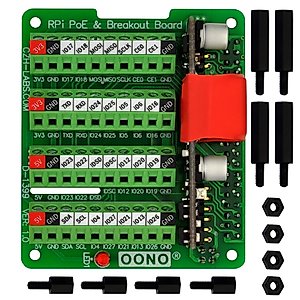 RPi PoE & Terminal Block GPIO Breakout Board Module for Raspberry Pi