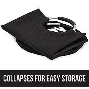 Gorilla Grip Large Laundry Basket, Collapsible Fabric Hamper, Padded Handles, 115L, Tall Foldable Clothes Baskets, Durable Linen Bins, Easy Carry Bags, Hampers for Kids Bedroom, College Dorms, Black