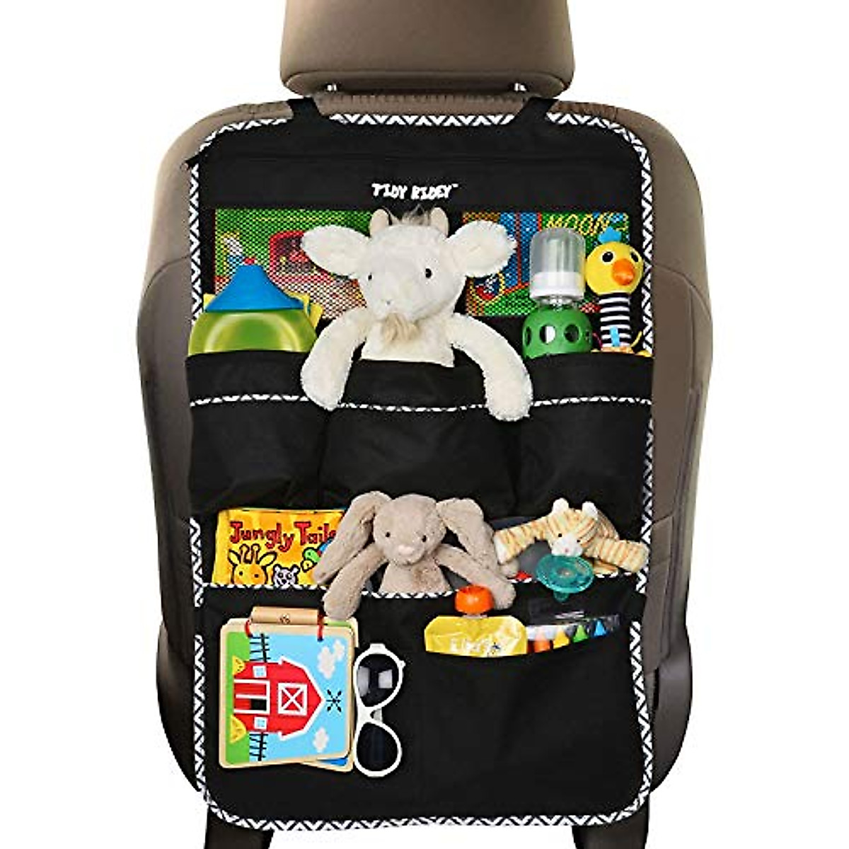 Backseat Organizer, EXTRA LARGE Size, Car Organizer for Kids- #1 Kids Toy Storage- Travel Accessories, Car Seat Protector-Kick Mat, Durable Material (Large)
