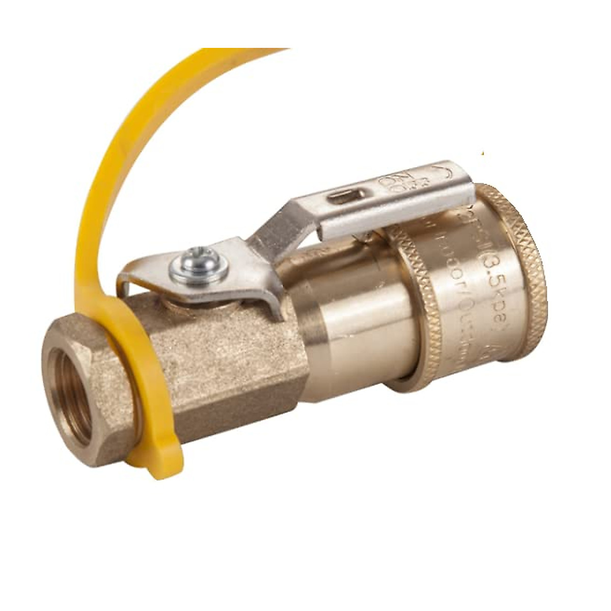 South Bend Components LP Gas Quick Connect Fitting, 100% Solid Brass – Propane Gas Quick Disconnect Adapter with On-Off Valve 1/4" Female NPT Thread for RV, Grill, BBQ, Pizza Oven, Patio Heater