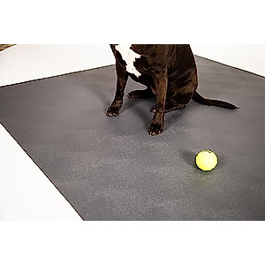 G-Floor for Pets Levant Texture Protective Vinyl Floor Covering for Hardwood, Concrete, and Low-Pile Carpet - 7.5ft x 17ft Slate Grey