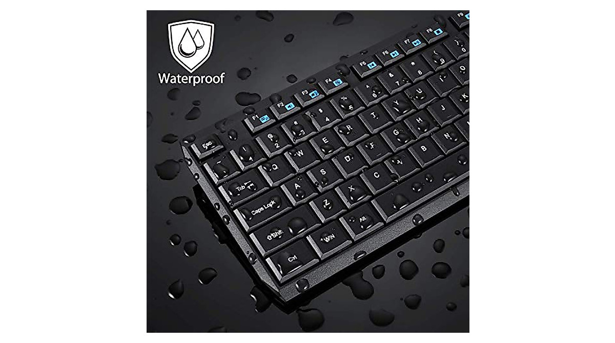 Eagletec KM120 Wired Keyboard and Mouse Combo - Slim & Quiet Ergonomic Set