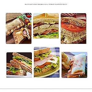 SHWORON Double-Sided Sandwich Baking Pan, Hot Sandwich Maker, Sandwich Frying Pan with Removable Handle, Nonstick Sandwich Maker Flip Grill Pan for Breakfast Toast Pancakes Omelets (1 Pack)