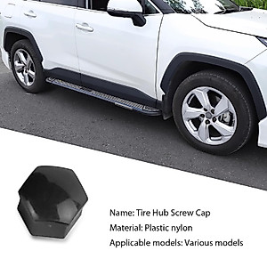 UGSHY 20 PCS Car Hub Protective Cap, 0.75"/19mm Plastic Nylon Anti-Rust Dustproof Tire Screw Cap with Extraction Clip, Anti-Theft Bolt Lug Nut Cover, Universal Decoration Accessories for Cars (Black)