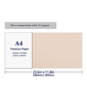 Dual Sided Leather Desk Pad,PU Desk mat,Waterproof Desk Protector,Desk Mouse Pad for Office/Home/Gaming/Decor(Apricot+Orange,23.6"x 11.8")