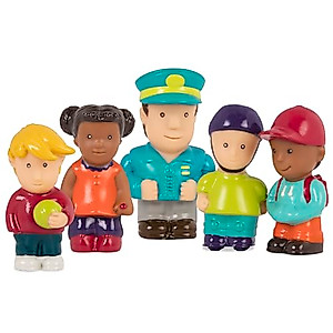 Battat – Light-Up Yellow Bus – 5 Toy Figures – Realistic Sounds – Folding Stop Sign – 18 Months + – Light & Sound School Bus