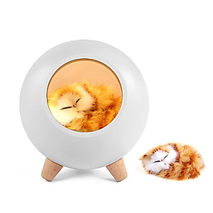 wokuya Cute Cat House Night Light for Kids,Portable Nursery Nightlight,Dual Power USB Charging,Bedroom Lighting Atmosphere Lamp, Gifts for Cat Lover (White)