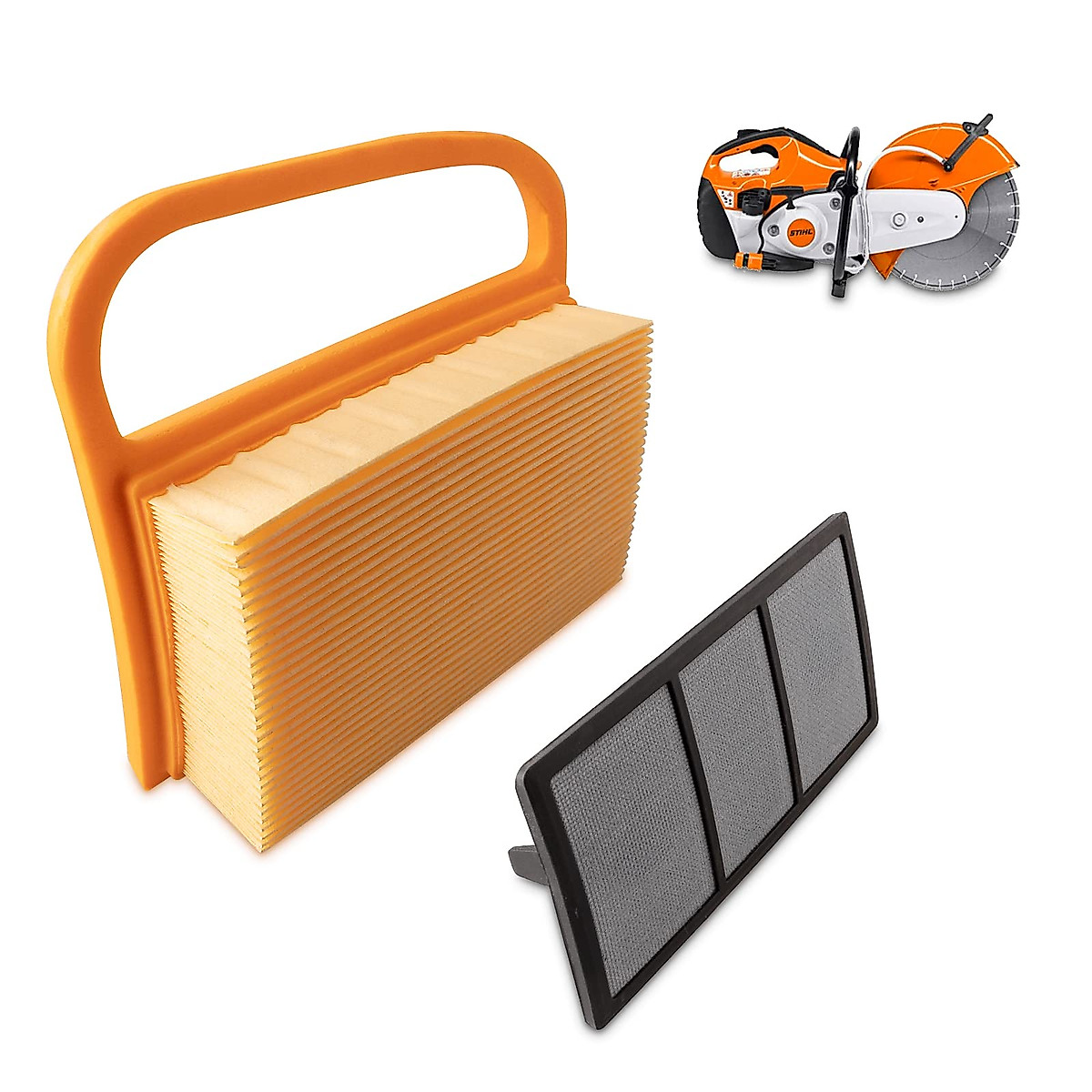 IDEASURE TS420 Air Filter & Pre Filter Sets Compatible with Stihl TS420 TS410 TS480i Concrete Cutoff Cutquik Chop Saw, Replace 4238 141 0300, 605-555, 5 Pack