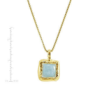 Silpada 'Mediterra' Natural Aquamarine Necklace in 14K Gold-Plated Sterling Silver, 16" + 2"