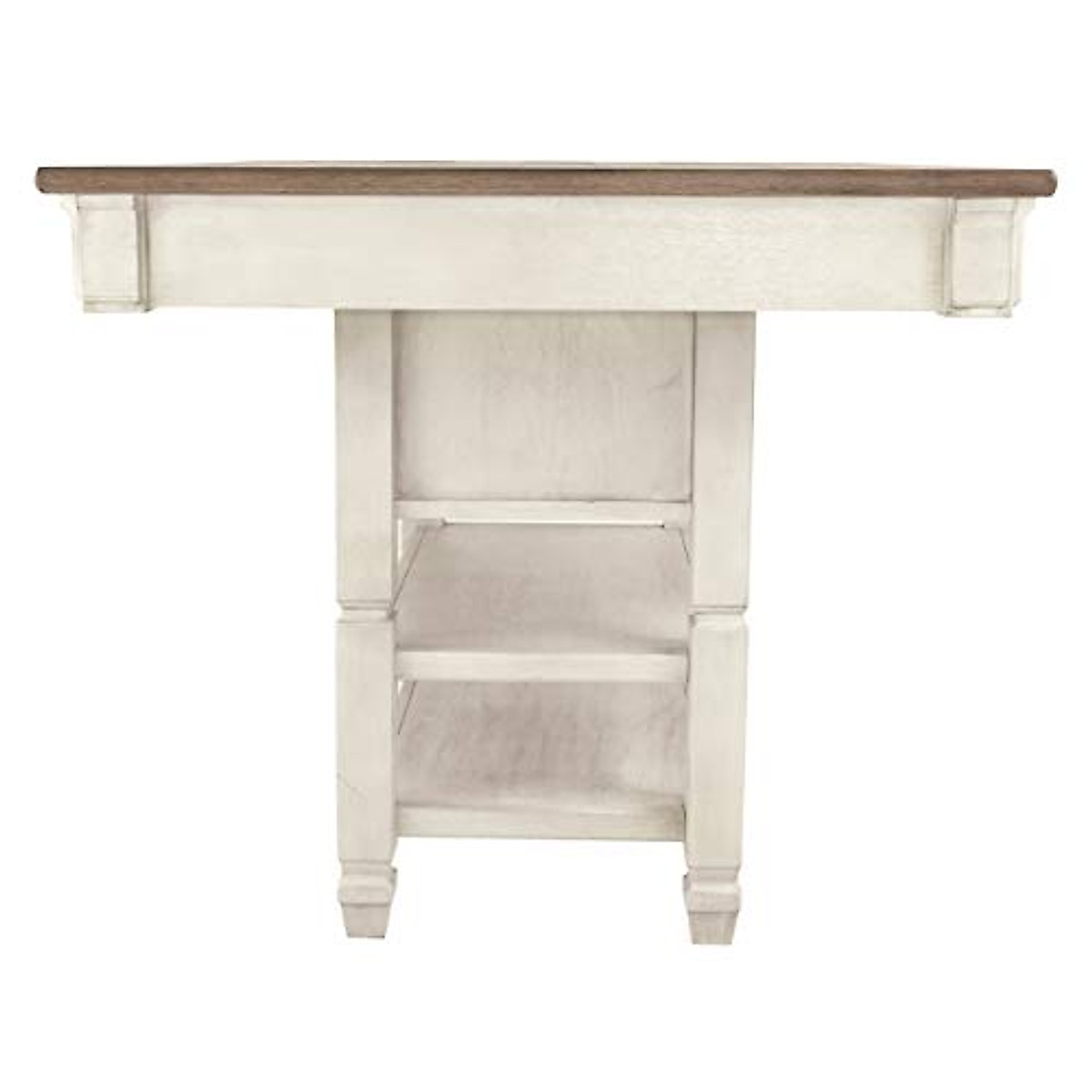 Signature Design by Ashley Bolanburg Farmhouse Counter Height Dining Room Table, White & Brown